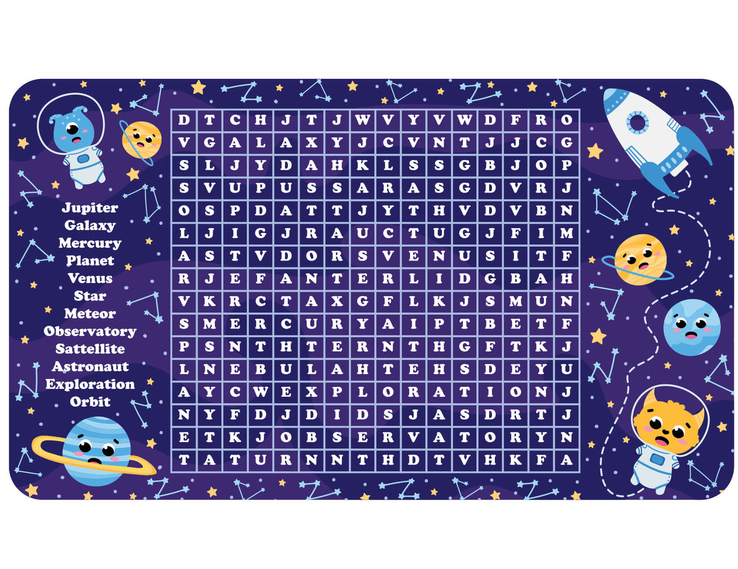 Spacey Word Search - Kidstir